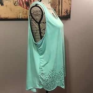 Cato | Tops | Cato Teal Sueded Cutout Tank | Poshmark